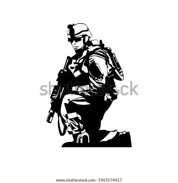 Illustration Vector Graphic Soldier Fit Military Stock Vector (Royalty ...