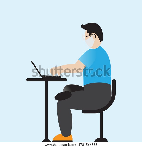Illustration Vector Graphic Someone Sitting Chair Stock Vector (Royalty ...