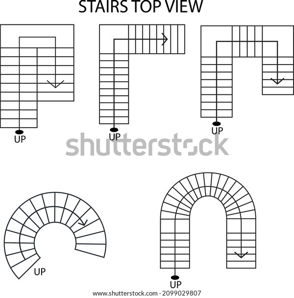 Illustration Vector Graphic Top View Stairs Stock Vector (Royalty Free ...