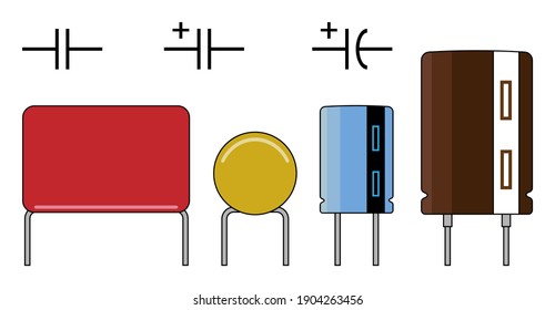 Illustration Vector Graphics Capacitors Isolated On Stock Vector ...
