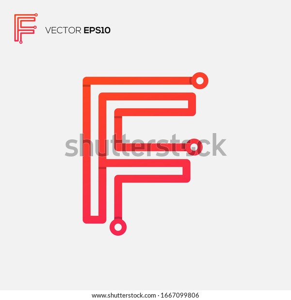 Illustration Vector Graphics Letter F Logo: เวกเตอร์สต็อก (ปลอดค่า ...