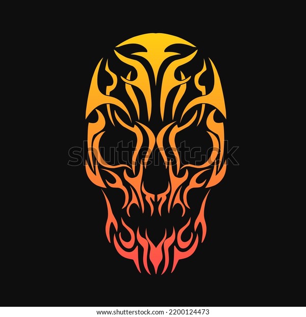 Illustration Vector Graphics Tribal Skull Head Stock Vector (Royalty ...