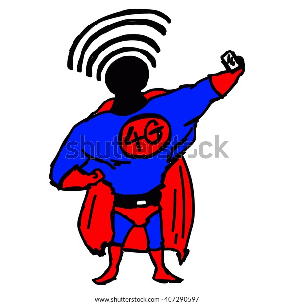 Illustration Vector Hand Draw Doodles Superhero Stock Vector (Royalty ...