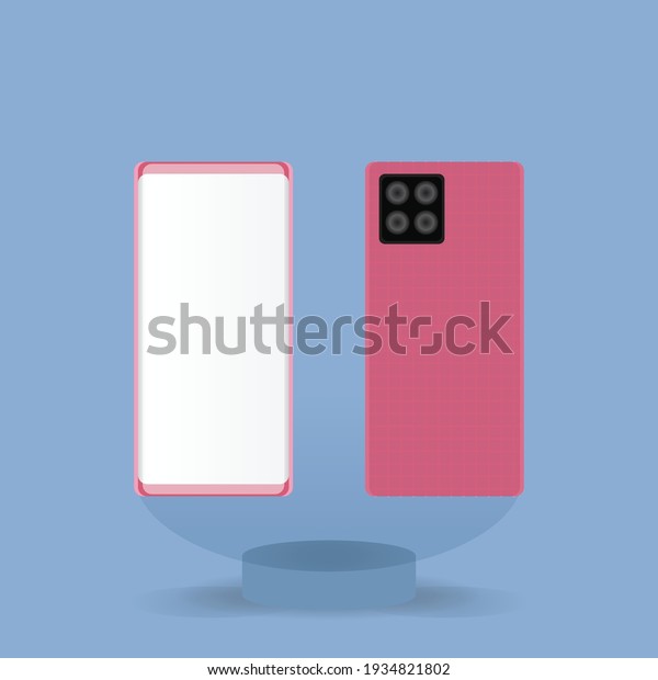 Illustration Vector Handphone Display Promotion Pink Stock Vector ...