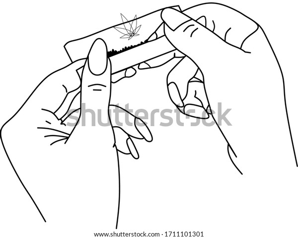 Illustration Vector Hands Roll Medical Cannabis Stock Vector (Royalty ...