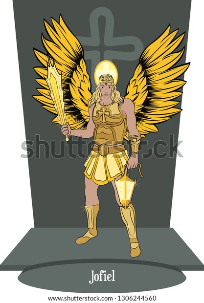 Illustration Vector Isolated Archangel Uriel God Stock Vector (Royalty ...