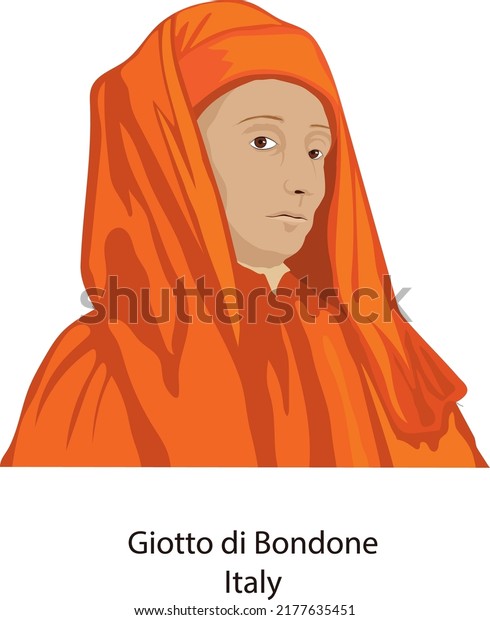 Illustration Vector Isolated Giotto Italian Painter Stock Vector ...