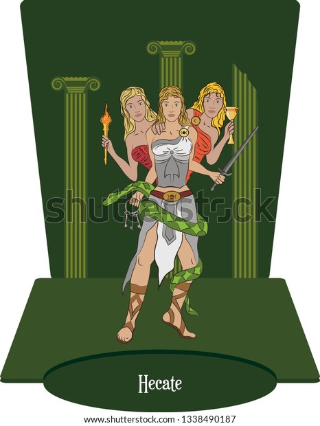 Illustration Vector Isolated Greek Goddess Hecate Stock Vector (Royalty ...