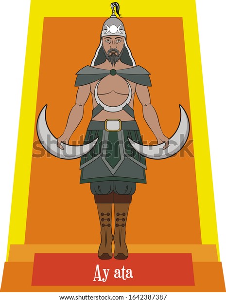 Illustration Vector Isolated Mongolian Mythical God Stock Vector ...