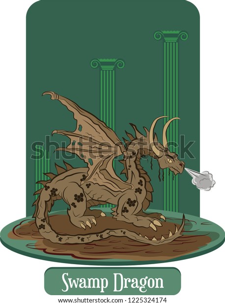 Illustration Vector Isolated Mythical Creature Swamp: vector de stock ...