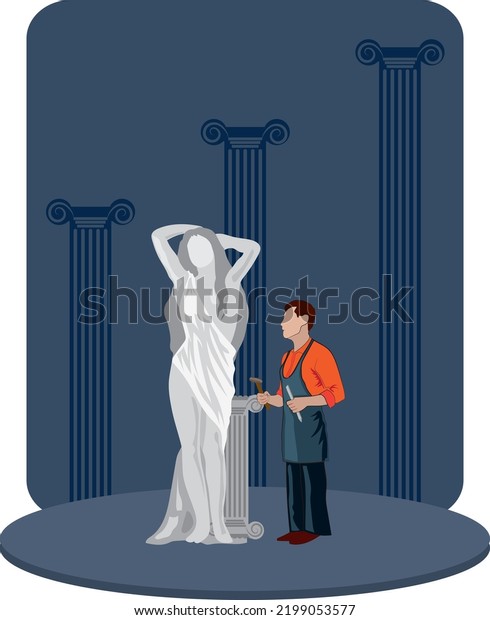 Illustration Vector Isolated Pygmalion Galatea Greek Stock Vector ...