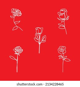 Illustration Vector Line Art White Rose Stock Vector (Royalty Free ...