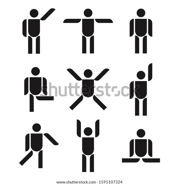 Illustration Vector Man Action Symbols Set 库存矢量图（免版税）1595107324 ...