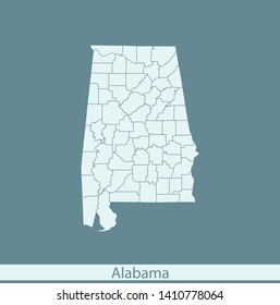 Illustration Vector Map Alabama Stock Vector (Royalty Free) 1410778064 ...
