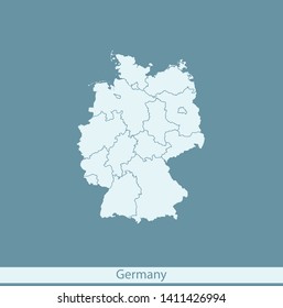 Illustration Vector Map Germany Stock Vector (Royalty Free) 1411426994 ...
