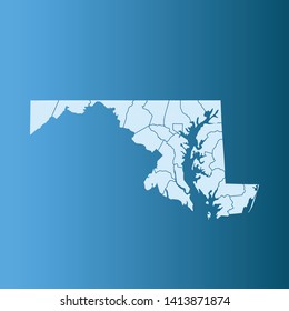 Illustration Vector Map Maryland Stock Vector (Royalty Free) 1413871874 ...