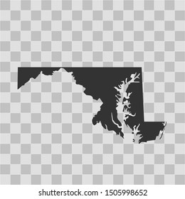 Maryland Map Isolated On Transparent Background Stock Vector (Royalty ...
