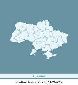 Illustration Vector Map Ukraine Stock Vector (Royalty Free) 1411426949 ...