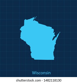 Illustration Vector Map Wisconsin Stock Vector (Royalty Free ...