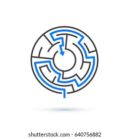 Illustration Vector Maze Logo Isolated Labyrinth Stock Vector (Royalty ...