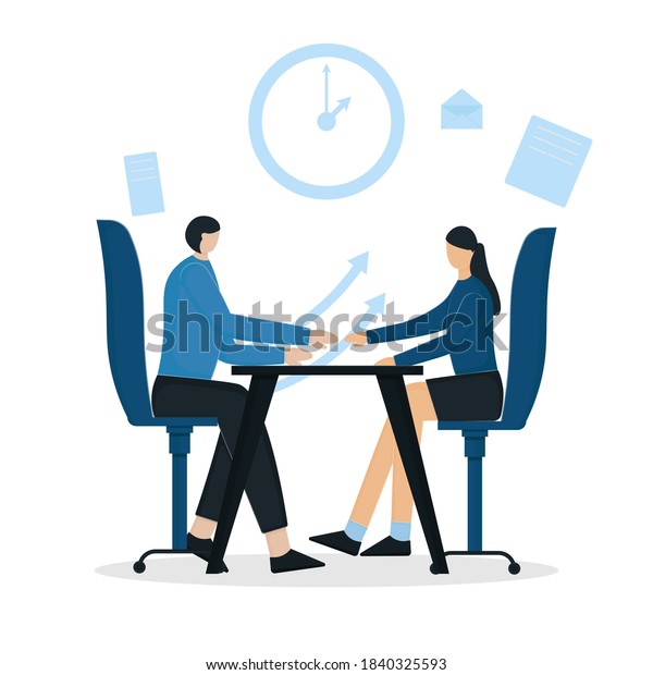 Illustration Vector Partnership Agreement Concept Women Stock Vector ...