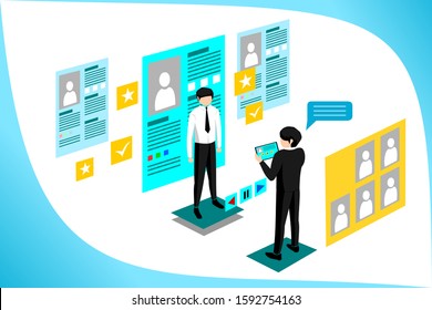Illustration Vector Recruiting Employees Stock Vector (Royalty Free ...