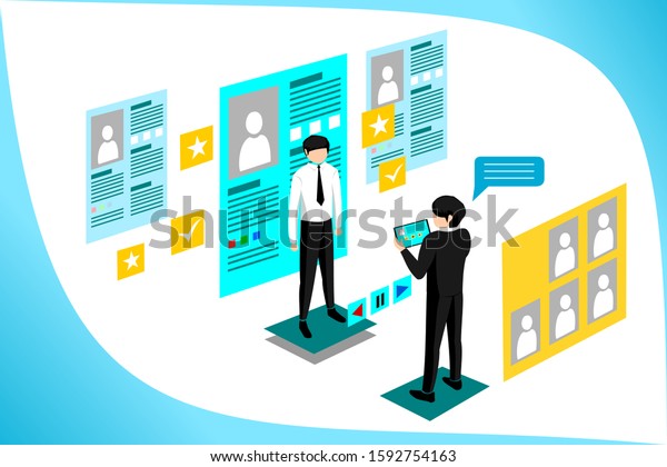 Illustration Vector Recruiting Employees Stock Vector (Royalty Free ...