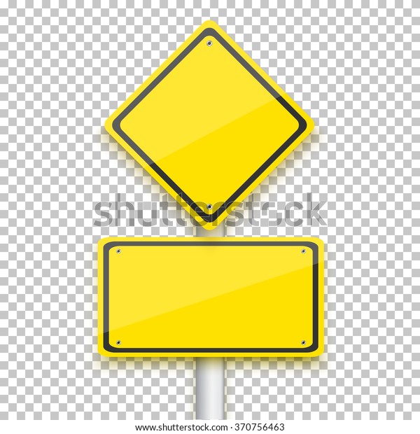 Illustration Vector Road Yellow Sign Realistic Stock Vector (Royalty ...