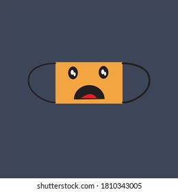 Illustration Vector Sad Face Mask Stock Vector (Royalty Free ...