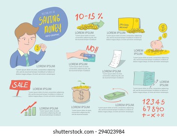 Illustration Vector Saving Money Info Graphics: vector de stock (libre ...