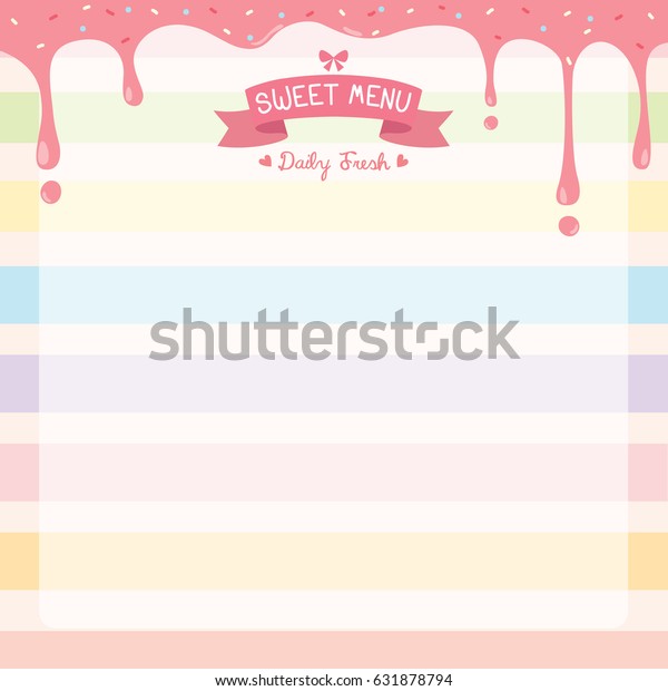 Ilustración vectorial de menú de postres dulces, decorado con jarabe de ...