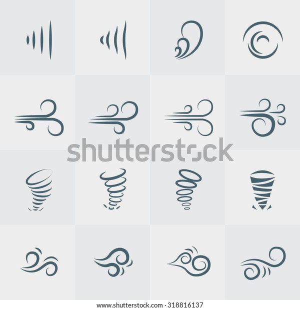 Illustration Vector Wind Icon Collection Stock Vector (Royalty Free ...