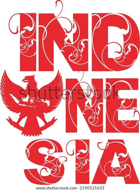 Illustration Vector Wording Indonesia Stock Vector (Royalty Free ...