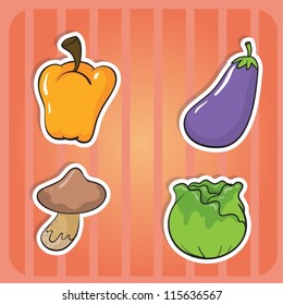 Illustration Vegetables On Pink Background Stock Vector (Royalty Free ...