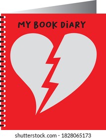 Illustration Vektor Graphic Diary About Broken Stock Vector (Royalty ...