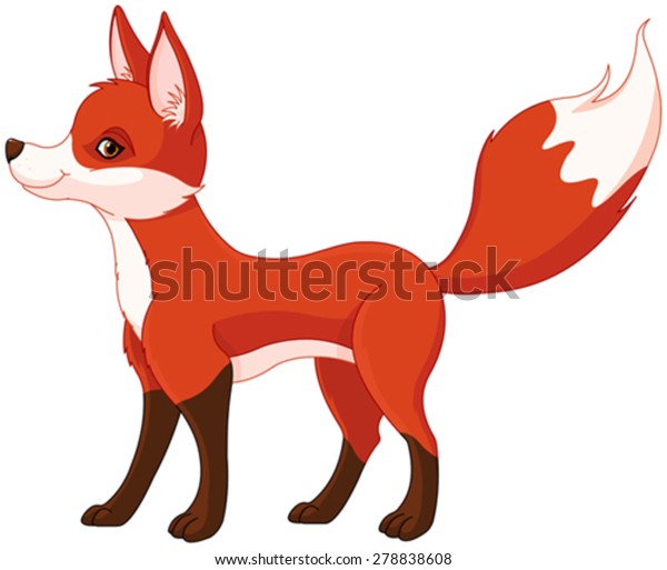 Illustration Very Cute Red Fox Stock Vector (Royalty Free) 278838608