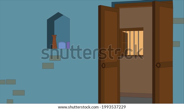Illustration Village Room Vector Design Stock Vector (Royalty Free ...