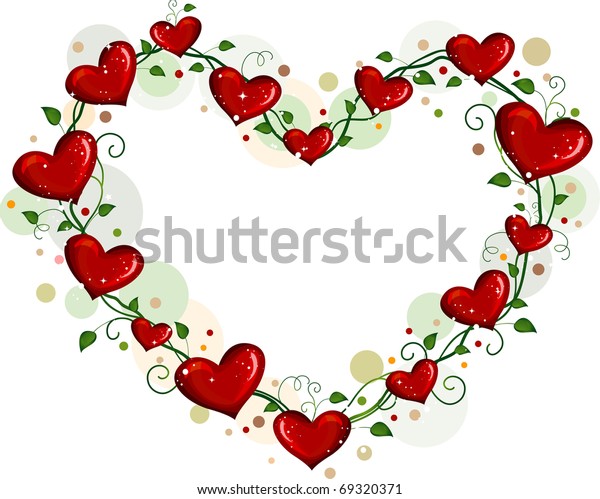 Illustration Vines Forming Shape Heart Stock Vector (Royalty Free ...