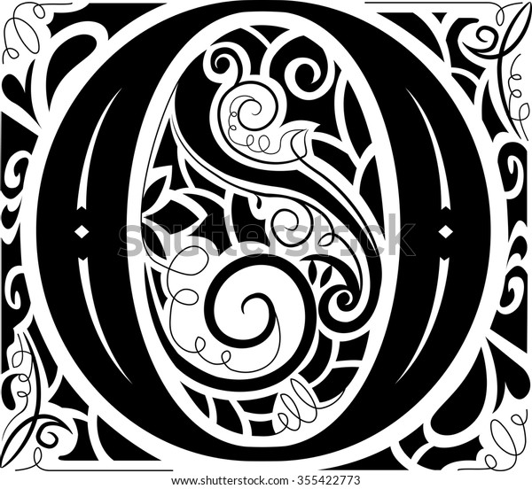 Illustration Vintage Monogram Featuring Letter O Stock Vector (Royalty ...