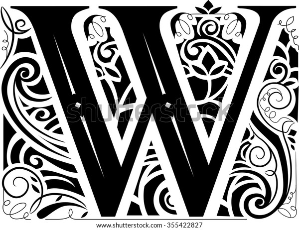 Illustration Vintage Monogram Featuring Letter W Stock Vector (Royalty ...