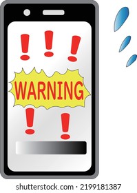 Illustration Warning Screen On Smartphone Stock Vector (Royalty Free ...