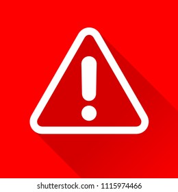 Illustration Warning Sign Long Shadow Stock Vector (Royalty Free ...