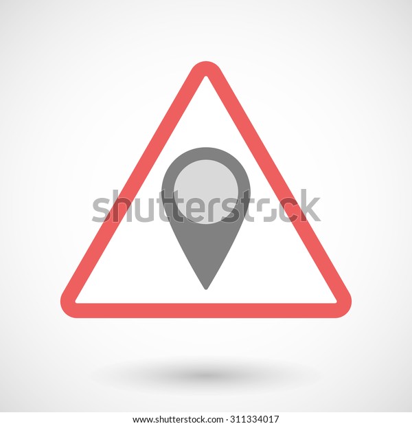 Illustration Warning Sign Map Mark Stock Vector (Royalty Free ...