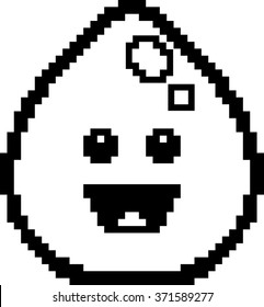 Illustration Water Drop Smiling 8bit Cartoon Stock Vector (Royalty Free ...