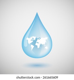 Illustration Water Drop World Map Stock Vector (Royalty Free) 261665609 ...