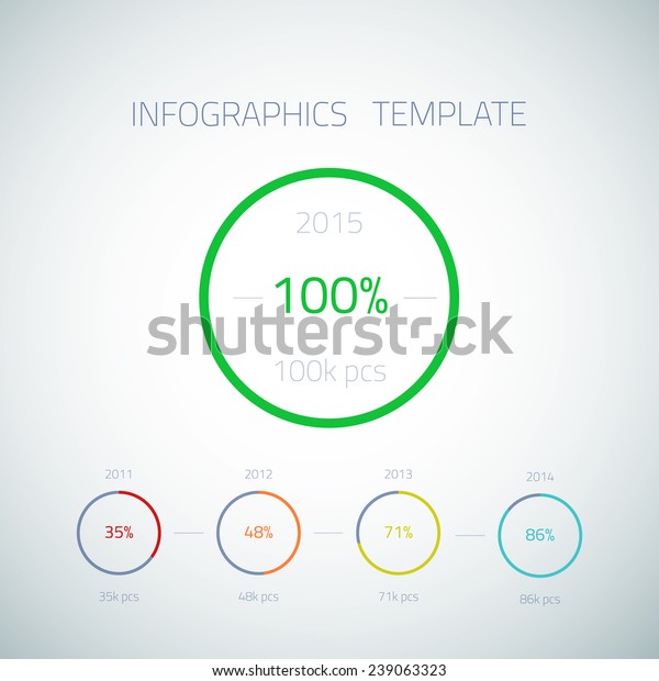 Illustration Web Infographic Timeline Pie Template Stock Vector ...