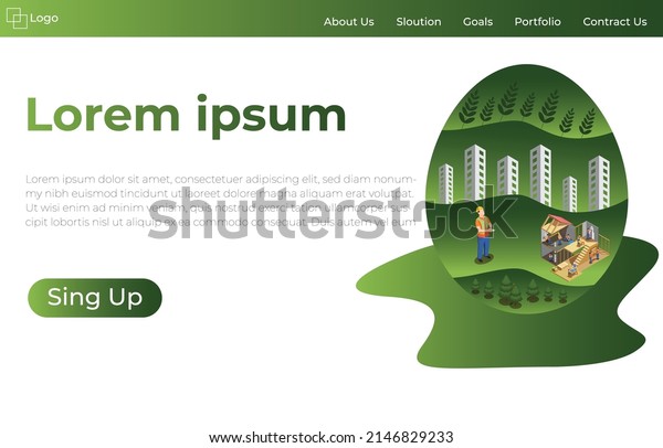 Illustration Web Landing Page Design Stock Vector (Royalty Free ...