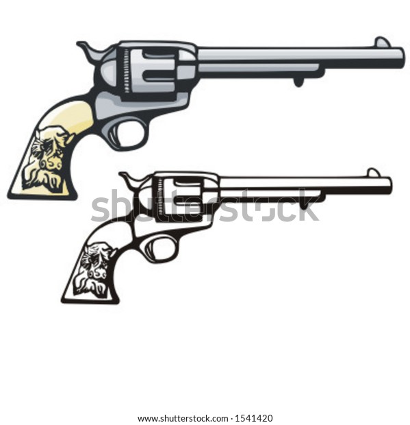 Illustration Western Revolver Stock Vector (Royalty Free) 1541420 ...