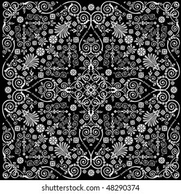 Illustration White On Black Background Stock Vector (Royalty Free ...