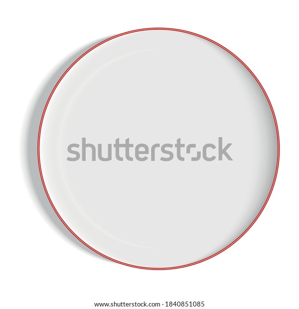 Illustration White Plate Shadows Stock Vector (Royalty Free) 1840851085 ...